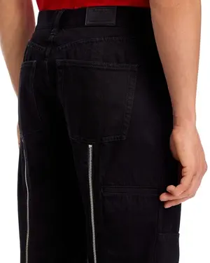 Helmut Lang Zip Carpenter Relaxed Fit Pants - Rinsed Black