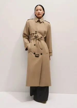 ME+EM Relaxed Shoulder Trench Coat - Pale Camel