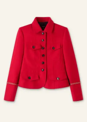 ME+EM Italian Wool Twill Military Jacket - Red
