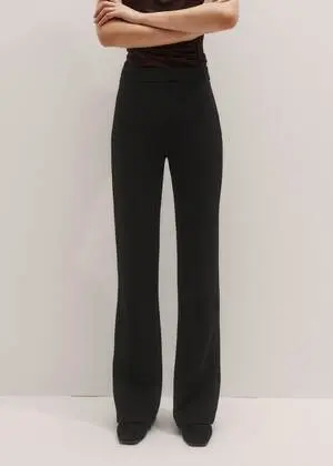 ME+EM Textured Slim-leg Trousers
