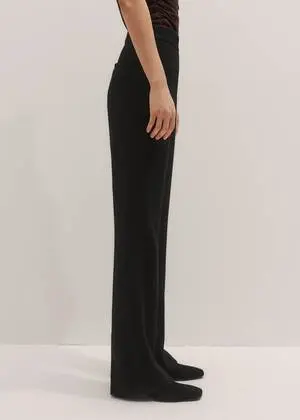 ME+EM Textured Slim-leg Trousers