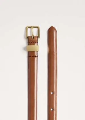 ME+EM Leather Skinny Belt - Caramel