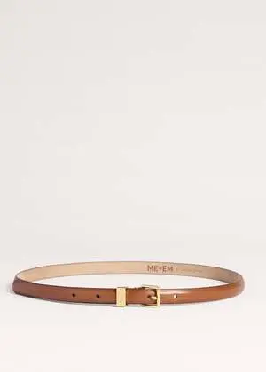 ME+EM Leather Skinny Belt - Caramel