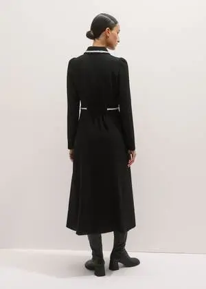 ME+EM Textured Midi Shirt Dress
