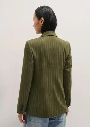ME+EM Pinstripe Sharp Shoulder Blazer