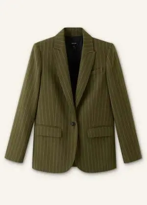 ME+EM Pinstripe Sharp Shoulder Blazer