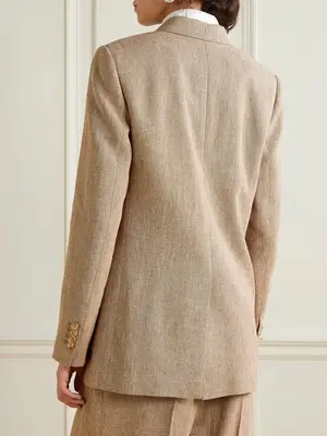 Loro Piana Double-breasted Linen Blazer