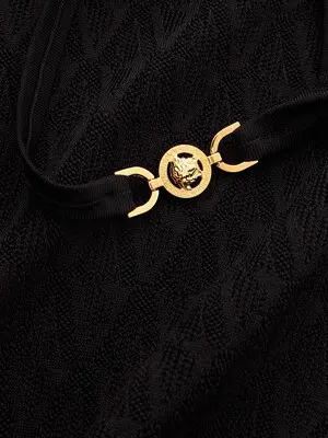 Versace Embellished Knitted Midi Dress