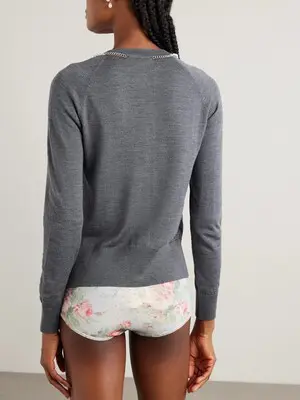 Simone Rocha Embellished Merino Wool And Silk-blend Cardigan