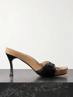 Balenciaga Scholl Embellished Leather Mules
