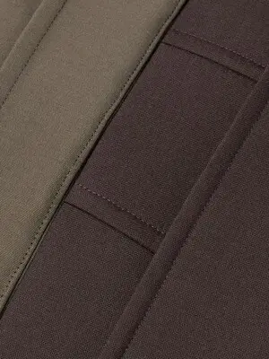 Sacai Draped Paneled Scuba And Cotton-blend Grosgrain Jacket