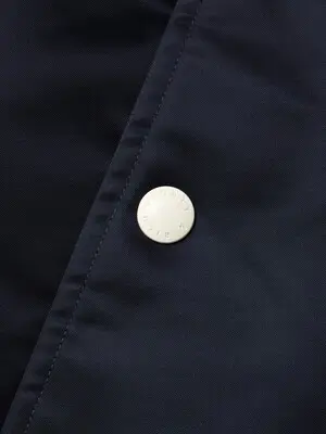 SPORTY & RICH Vendome Embroidered Striped Shell Bomber Jacket - Blue