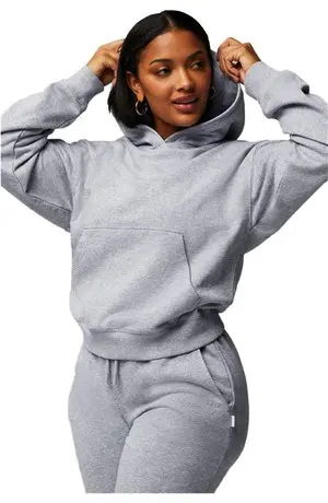 FABLETICS Relaxed Fit Terry Hoodie - Classic Grey Heather