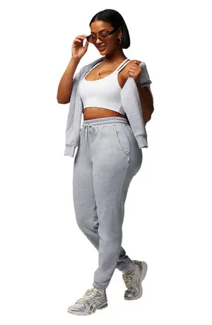 FABLETICS Year Round Terry High-waisted Sweatpants - Classic Grey Heather