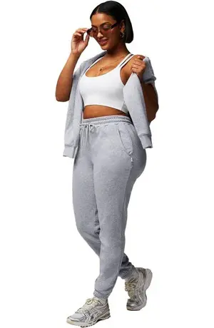 FABLETICS Year Round Terry High-waisted Sweatpants - Classic Grey Heather