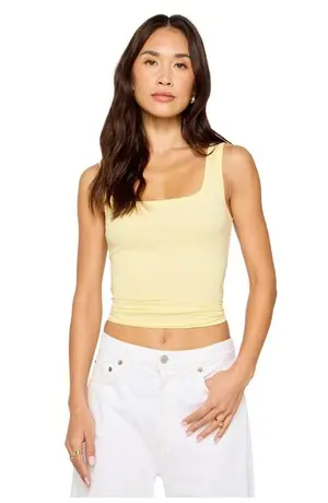 FABLETICS Daily Rib Square Neck Tank - Butter
