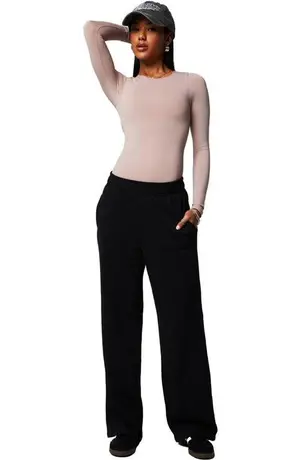 FABLETICS Year Round Terry Wide Leg Sweatpants - Black