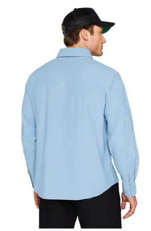 FABLETICS The Don Long Sleeve Button Up - Newport Blue