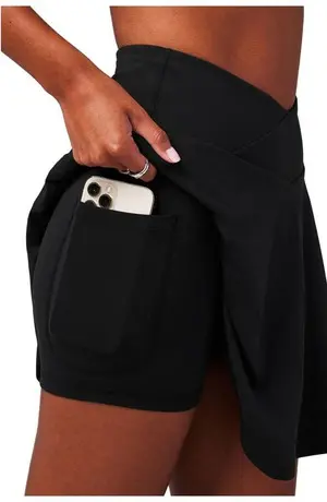 FABLETICS Crossover Flounce Skirt - Black