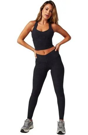 FABLETICS Heatherflex Anywhere Built-in Bra Tank - Black Heather