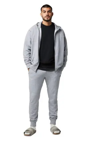 FABLETICS Terry Full Zip Hoodie - Classic Grey Heather