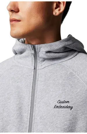 FABLETICS Terry Full Zip Hoodie - Classic Grey Heather