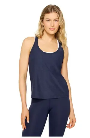 FABLETICS Whisper Racerback Tank - Deep Navy Heather