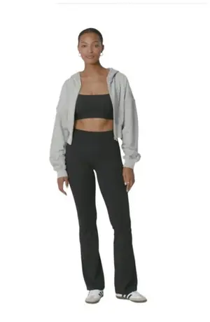 FABLETICS Year Round Terry Cropped Full-zip Hoodie - Black
