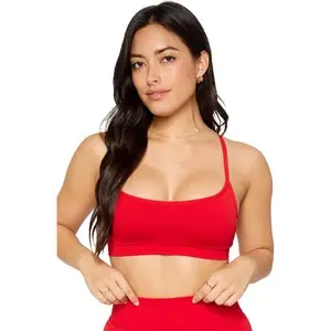 FABLETICS Sleek Seamless Strappy Low Impact Bra - Heated Red