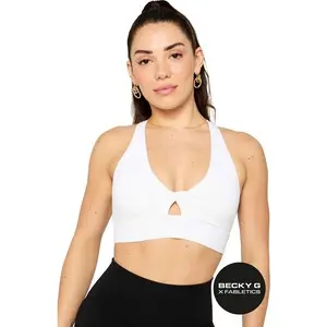 FABLETICS Oasis Twist Impact Sports Bra - Classic White