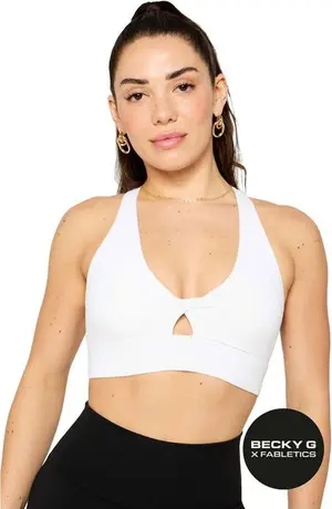 FABLETICS Oasis Twist Impact Sports Bra - Classic White