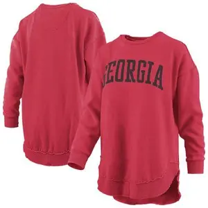 PRESSBOX Georgia Bulldogs Melange Poncho Fleece Pullover Sweatshirt - Red