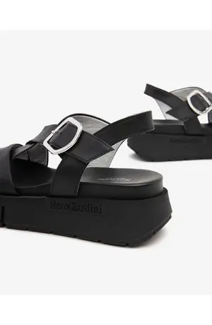 NEROGIARDINI Platform Slingback Sandals - Black