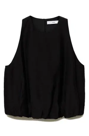 Mango Bubble Hem Sleeveless Top - Black