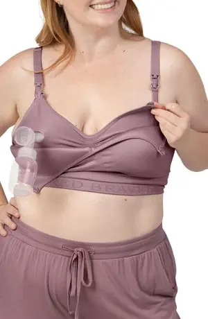 KINDRED BRAVELY Busty Contour Hands-free Pumping & Nursing Bra- Sizing Options Available In E-h Cup - Twilight