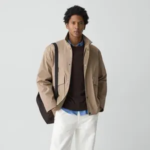 Theory Utility Jacket In Cotton Blend - Feather