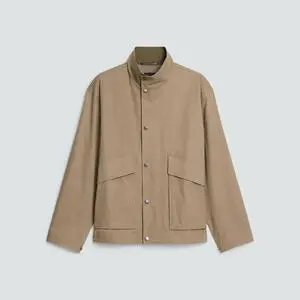 Theory Utility Jacket In Cotton Blend - Feather