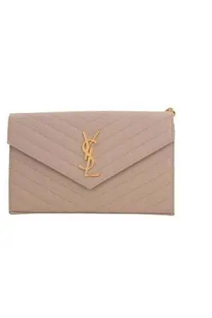 Saint Laurent Chain Wallet - Beige