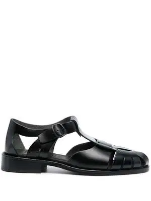 Hereu Pesca Leather Sandals - Black
