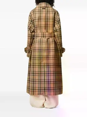 Ami Checked Belted Wool Trench Coat