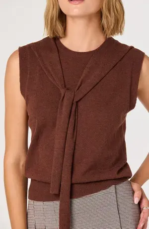 Astr The Label Scarf Tie Sleeveless Sweater
