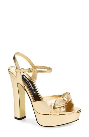 Dolce & Gabbana Bianca Bow Platform Sandal