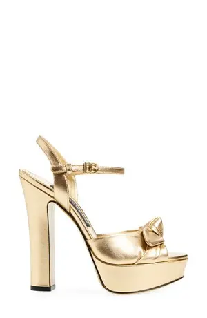 Dolce & Gabbana Bianca Bow Platform Sandal
