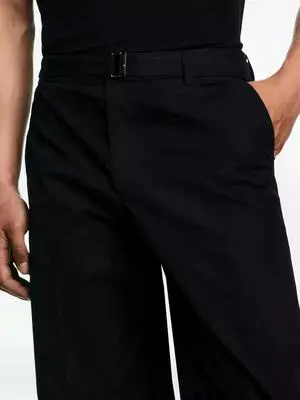 Emporio Armani Belted Flat-front Trousers