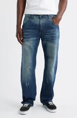 LEVEL 7 Relaxed Bootcut Jeans - Blue