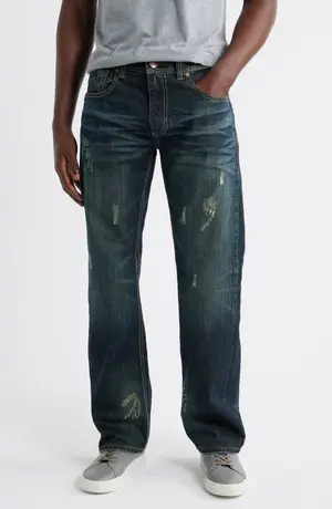 LEVEL 7 Relaxed Straight-leg Jeans - Foliage