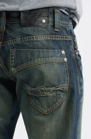 LEVEL 7 Relaxed Straight-leg Jeans - Rustic