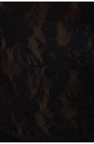 Naked Wardrobe Lace Long-sleeve Button-up Top