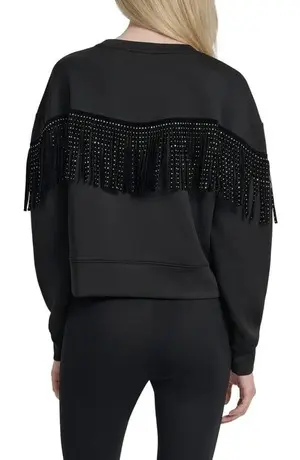 Dkny Studded Fringe Pullover