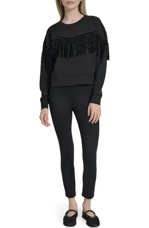 Dkny Studded Fringe Pullover